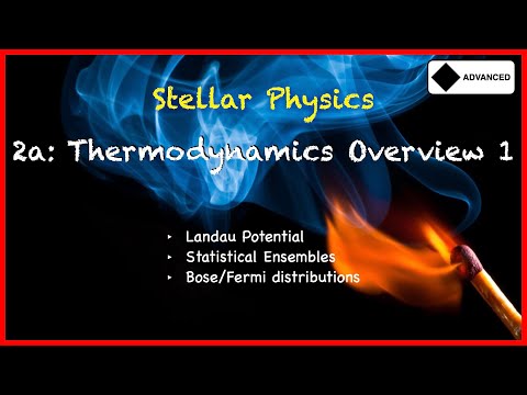Stellar Physics 2a: Thermodynamics Overview 1
