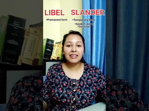 Difference between libel and slander #shorts #defamation #libel#slander#types_of_defamation#ipc#tort