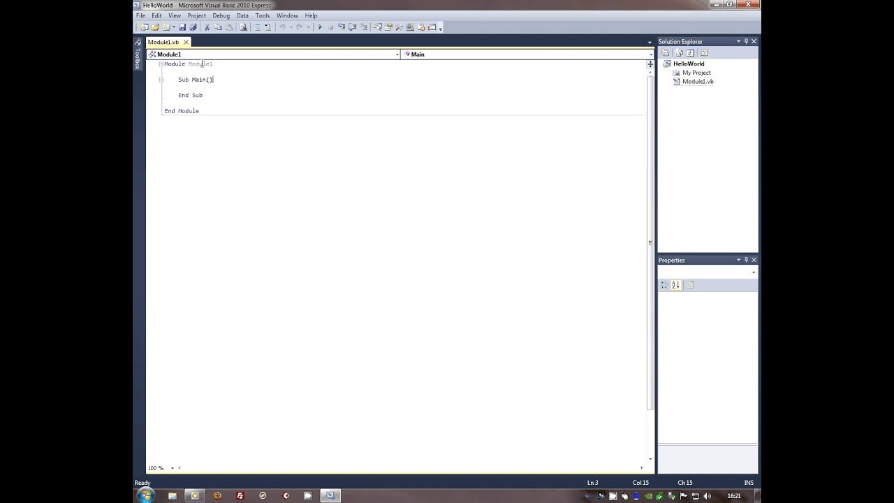 VB Programming 1 - Hello World
