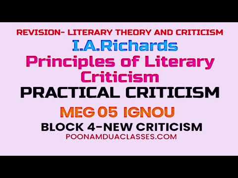 I.A. Richards’ New Criticism: Literary Theory Revision Video Lecture ...