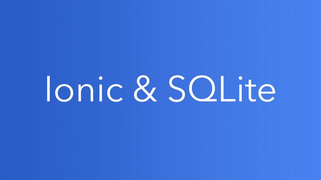 Ionic & SQLite