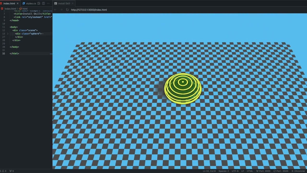 CSS - 3D Scene & Sphere