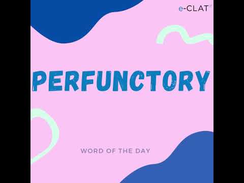 PERFUNCTORY | Word meaning | Word of the Day 28