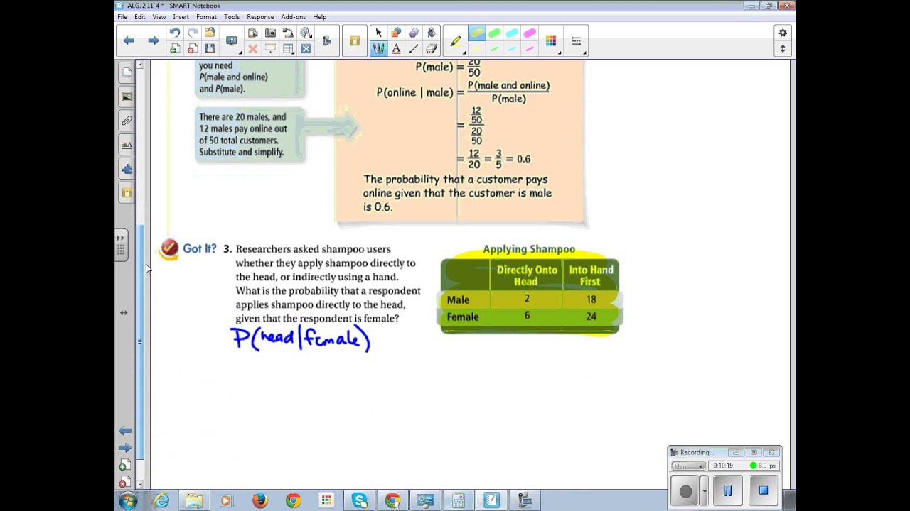 Algebra 2 Chapter 11 Section 4 Conditional Probability