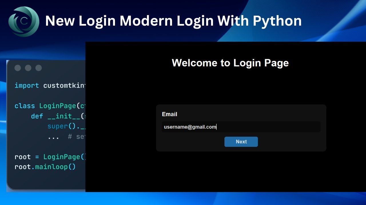 Modern Animated Login Window With Python | CustomTkinter