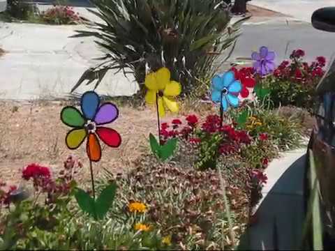 My Colorful Garden Wind Spinners In Action (August 5-6, 2017)