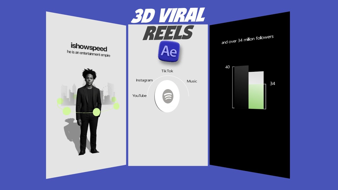 How to Create 3D Viral Reels in After Effects | Viral Clean Minimalistic Reels in After Effects