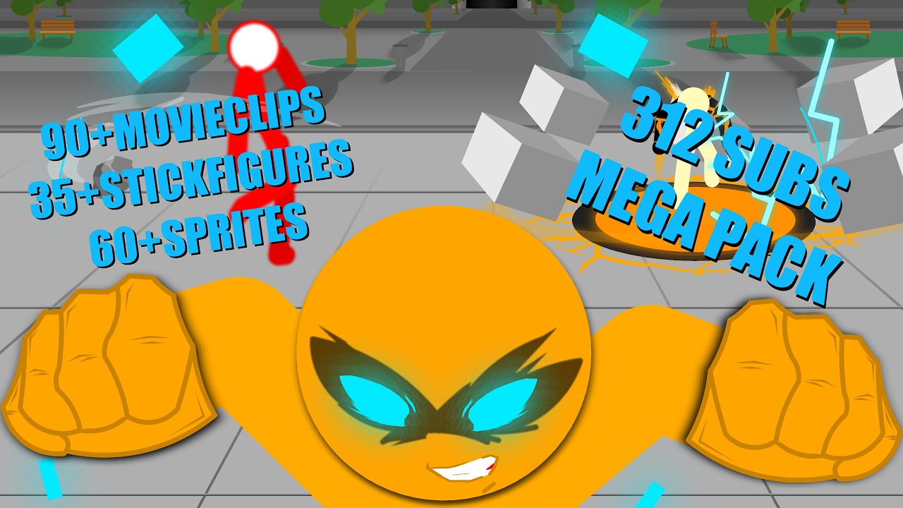 312 SUBS SPECIAL 🎉 Ultimate Stick Nodes Pack | 90+ Movie Clips, 35+ Stickfigures & 60+ Sprites FREE