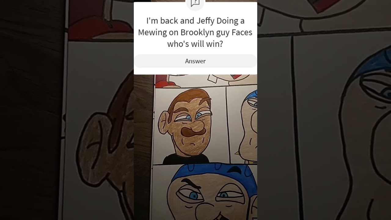 Fan-Made SML Drawing Short: Brooklyn Guy Doing a Mew on Jeffy Faces And He's hit with his Hand.