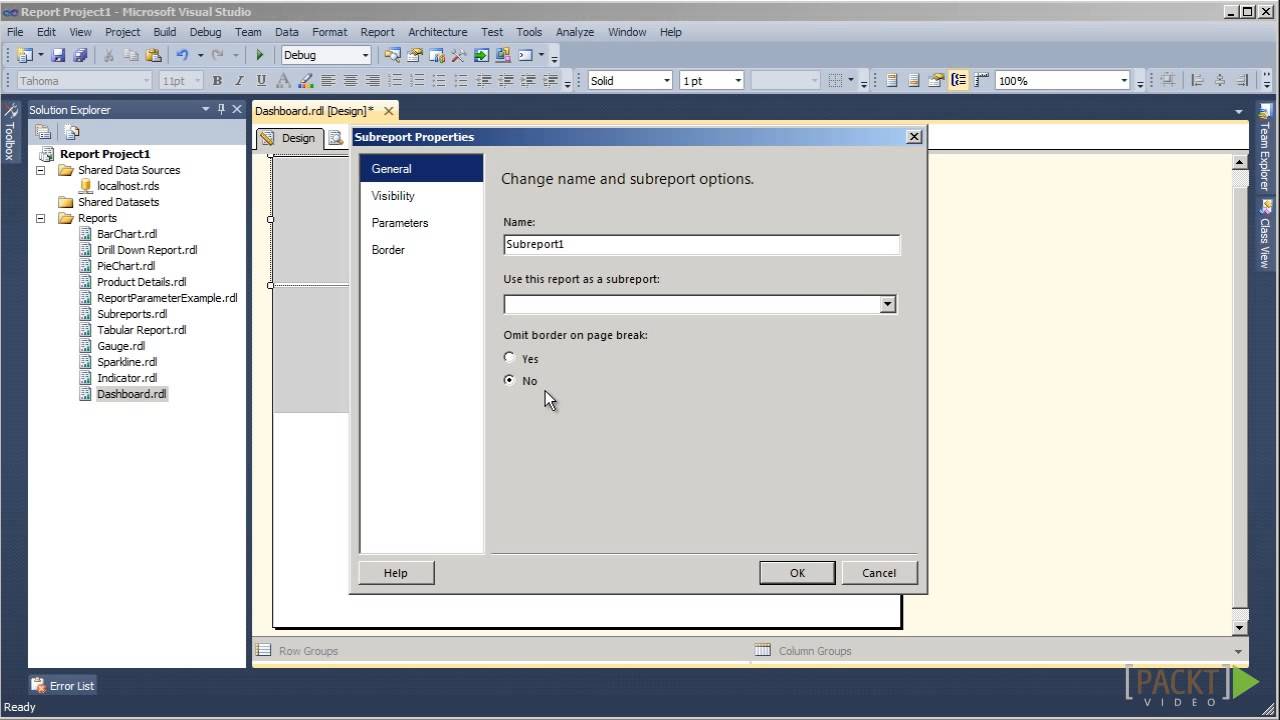 Creating Reports with SQL Server 2012 Reporting Services: Creating a Dashboard