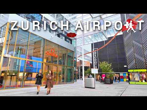 Beautiful Zurich Airport Walking Tour 🇨🇭 | Experience Switzerland's International Gateway