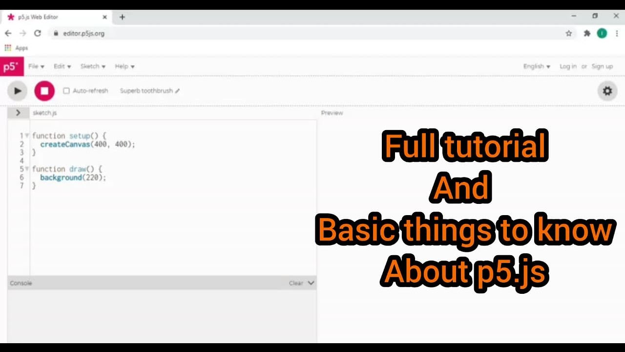 Tutorial and basic things to know about p5.js web editor || CTC with SHRIMAN