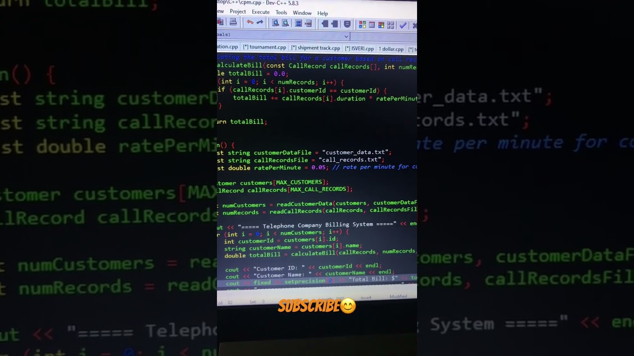 telephone billing IDE dev c++ #cppprogramming