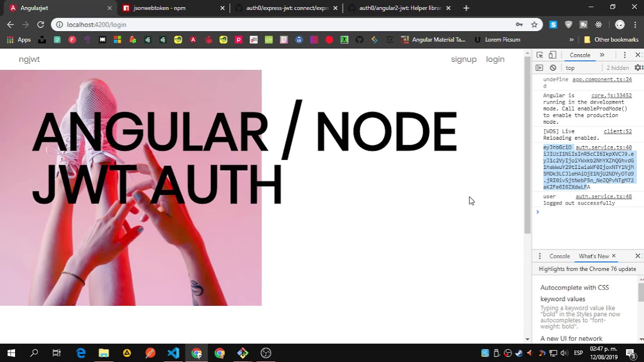 Angular 8 / Node JWT ( Code Review )