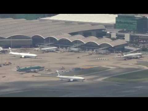 Hong Kong Airport Aerial View with air traffic control