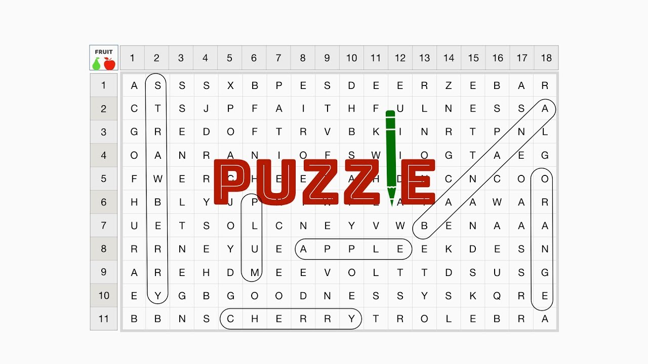 Word Search Puzzle - Fruit of the Spirit