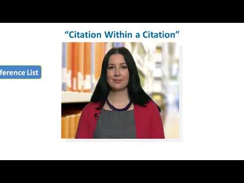 How to Reference a Citation Within a Citation in APA Style