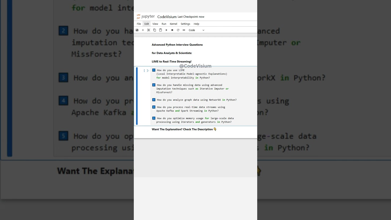 Advanced Python Interview Questions for Data Analysts & Scientists: LIME to Real-Time Streaming! 🚀