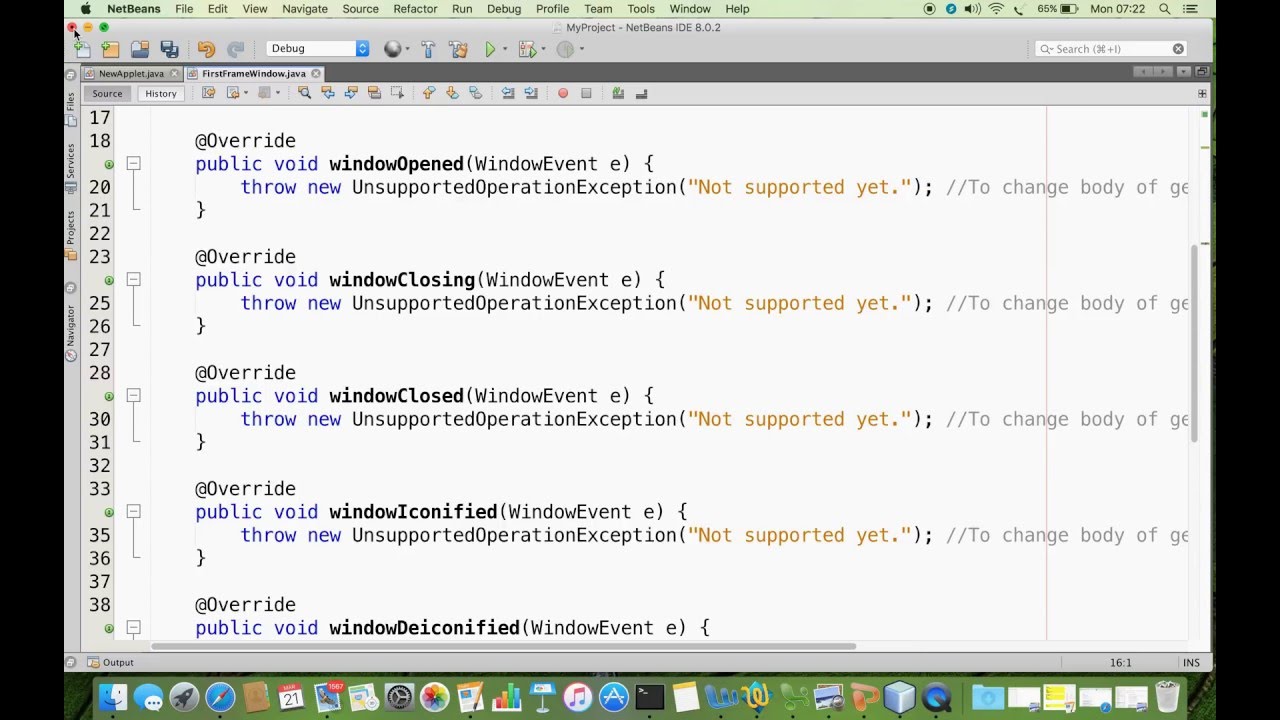WindowEvent Handling In Frame Java AWT