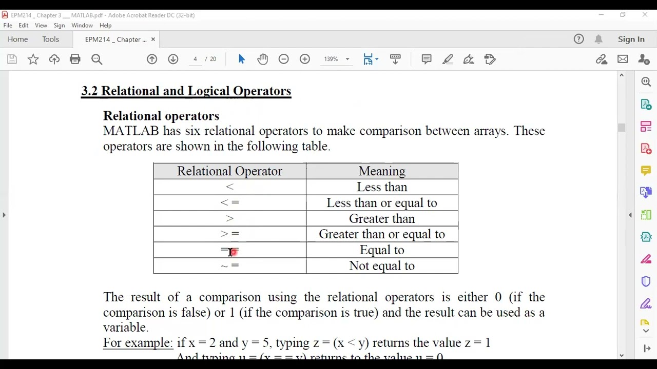 MATLAB Basics (Chapter 3)