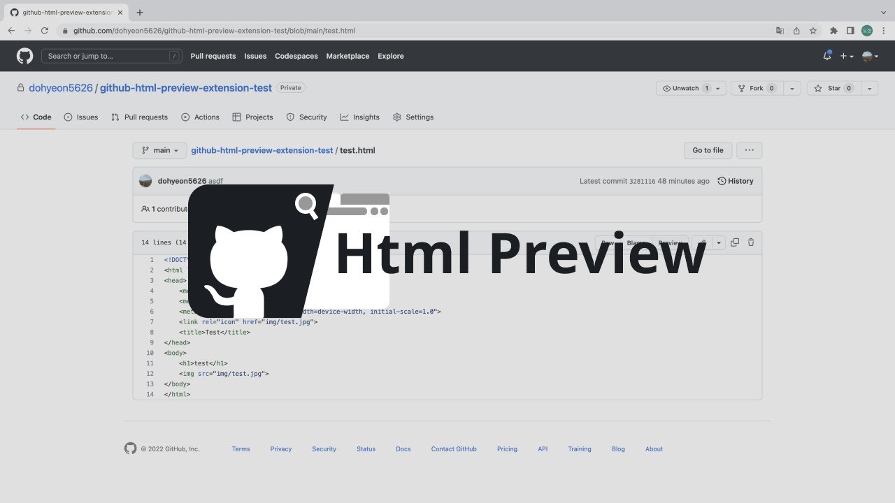 Github Html Preview Extension Guide