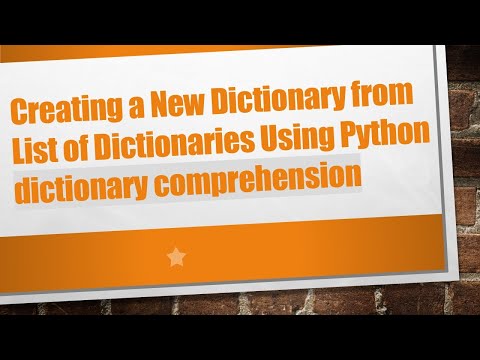 Creating a New Dictionary from List of Dictionaries Using Python dictionary comprehension