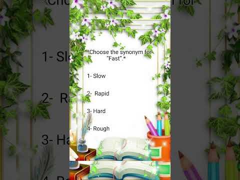 Choose The Correct Synonym For "Fast"|#englishquiz #english #englishgrammar #vocabs