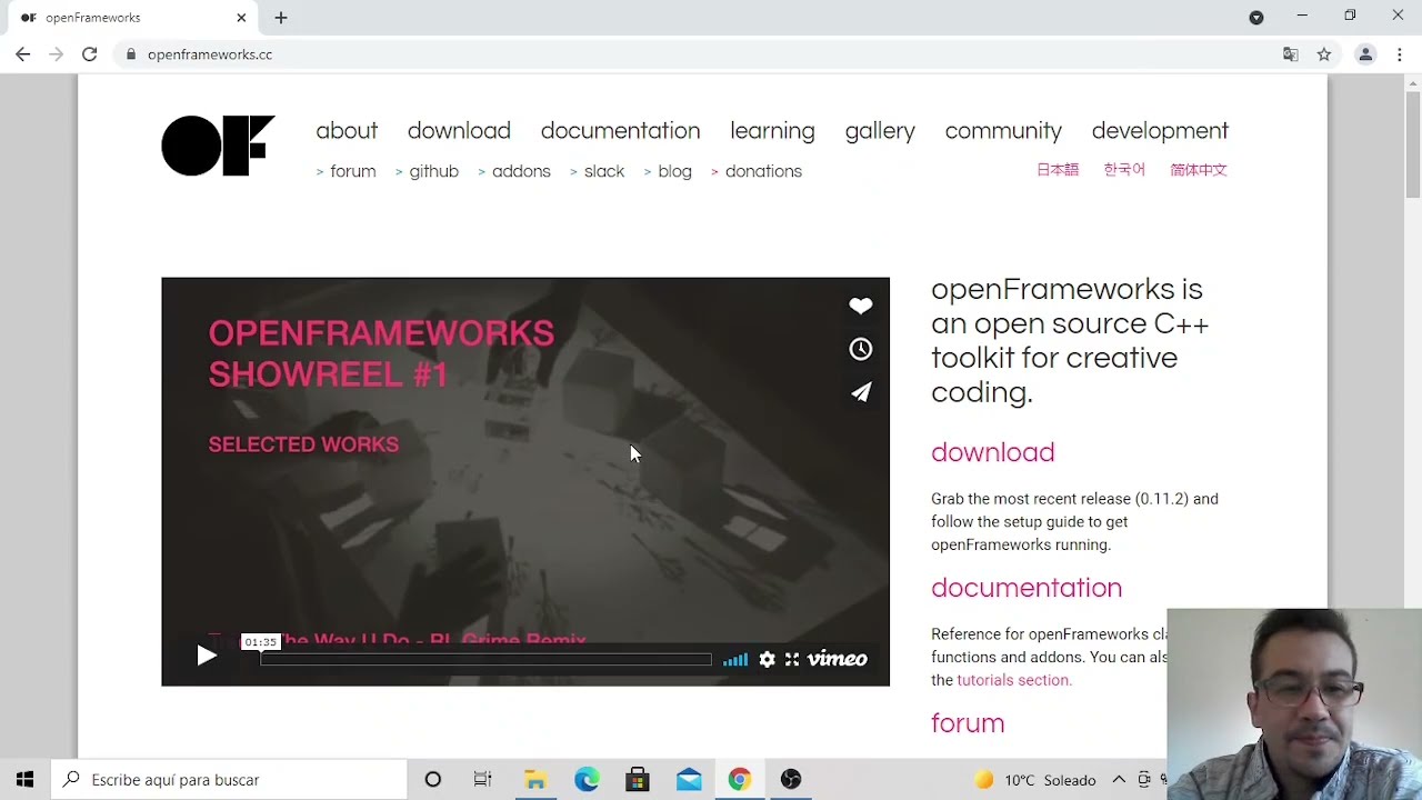 Tutorial Programación Creativa con openFrameworks 01B-Introducción e instalación oF en Windows