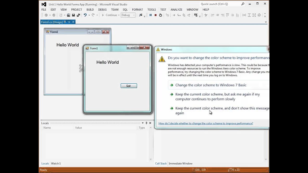 CIS 3048 - Unit 2 - Hello World Windows Form