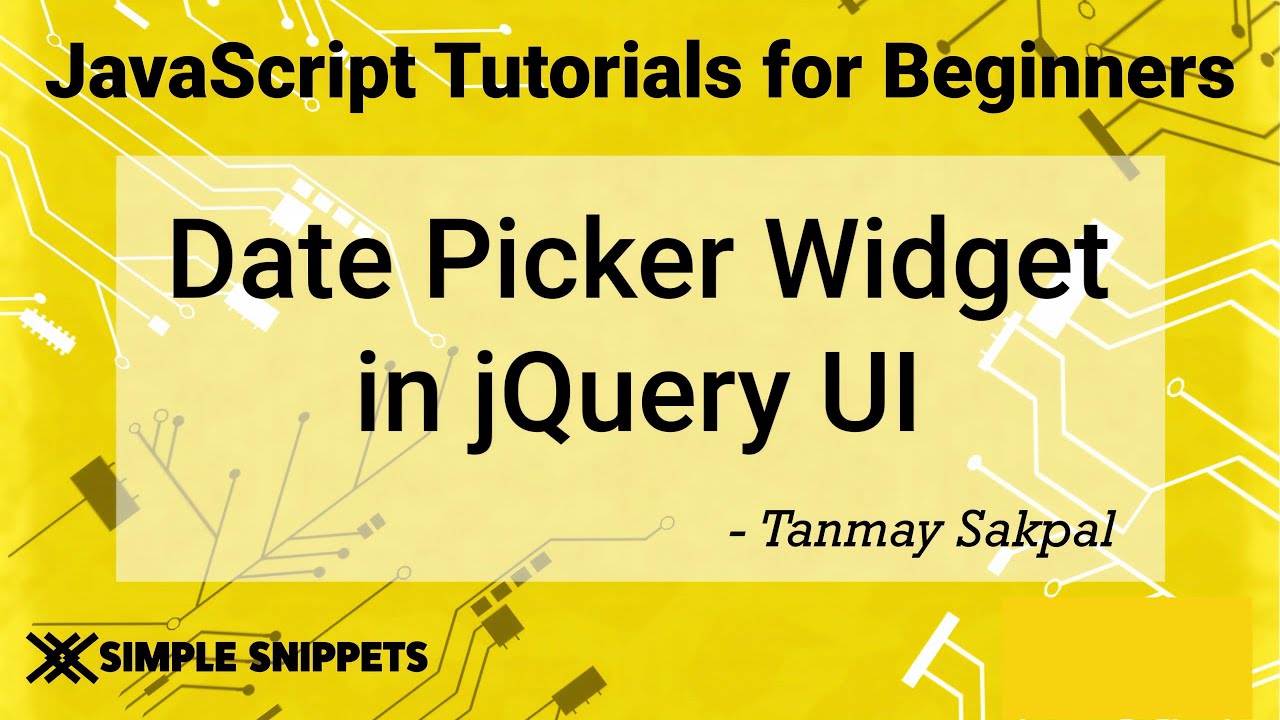50 - Date Picker Widget in jQuery UI | jQuery Tutorials for Beginners | jQuery UI Library