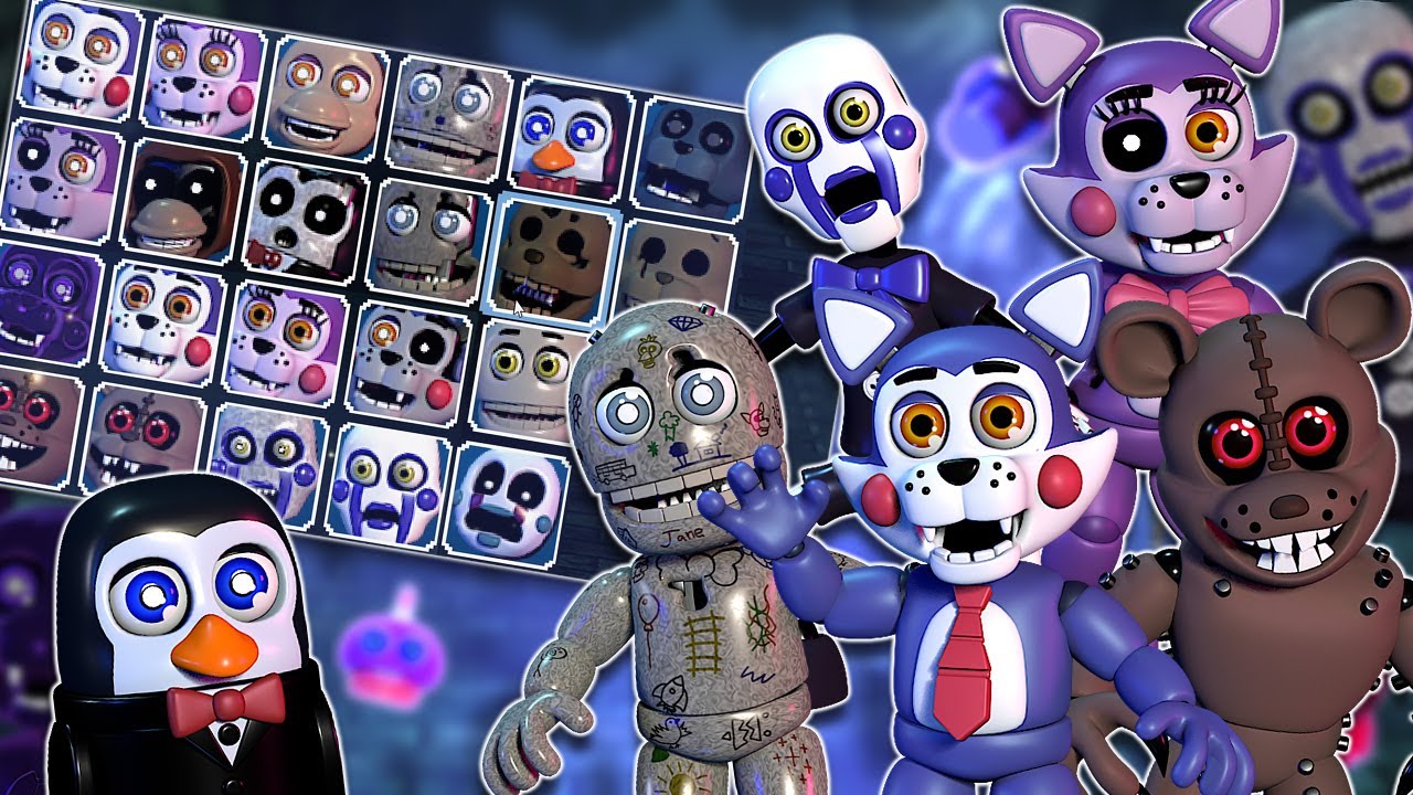 Five Nights at Candy's in FNaF World Style! Modeling, Animations, Selection Menu! (Ultra FNaF World)