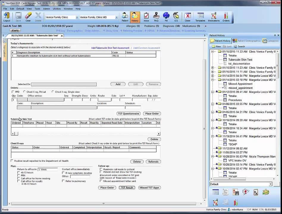 Documenting PPD Test With Hx of Positive PPD