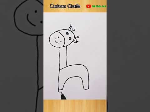 Easy Cartoon Giraffe Pencil Drawing #shorts #shots #ytshorts #short #animaldrawing