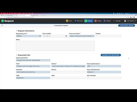 Creating a request from the ReShare staff interface