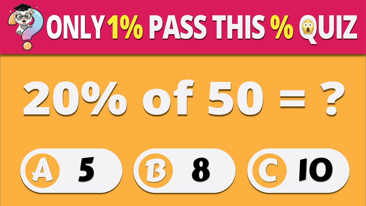 Percentage Quiz Challenge | Can You Solve All Levels? | Easy to Impossible Math Questions