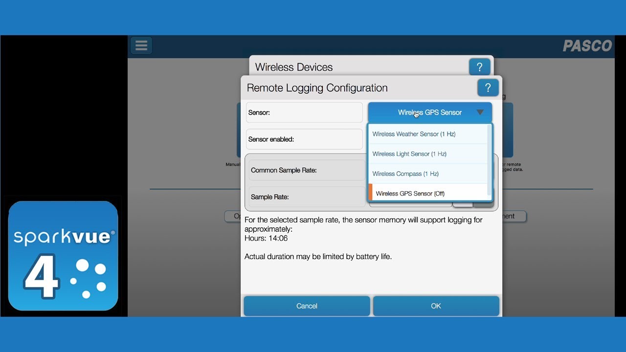 Remote Data Logging Initiation (SPARKvue 4)
