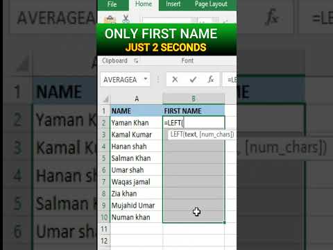 Find & Left Function in excel