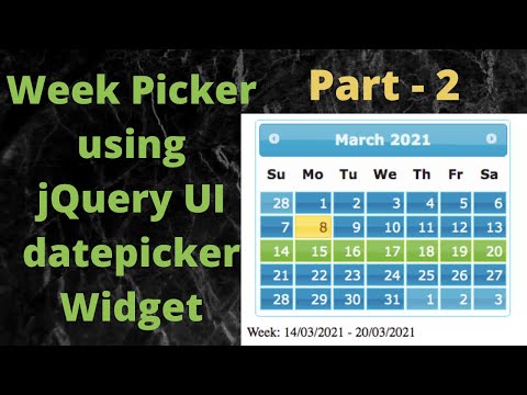 jQuery UI Week Picker: Develop A Week Picker using jQuery UI's Datepicker Widget - Part 2