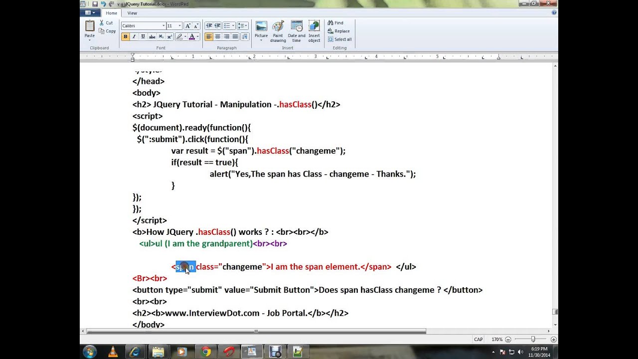 JQUERY HASCLASS METHOD DEMO