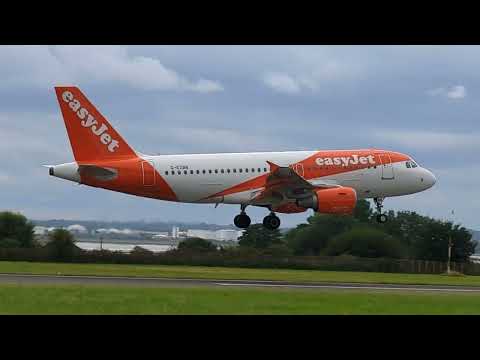 4k EasyJet arrival at Liverpool John Lennon airport uk. .#spotting #aviation #avgeek