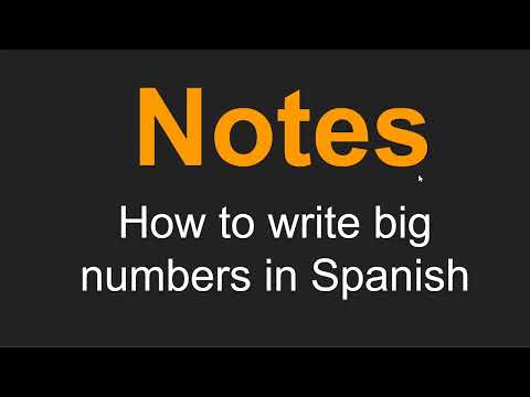 How to write big numbers in Spanish