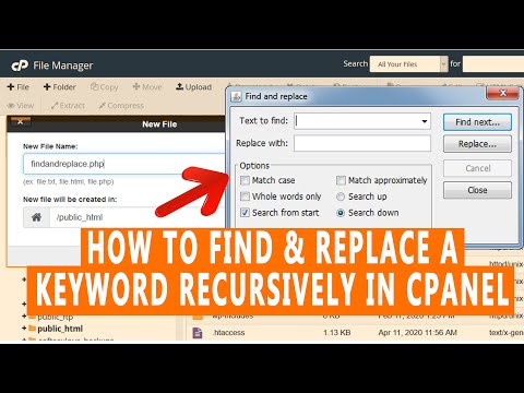How to find and replace a keyword recursively in cPanel?