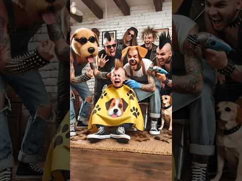💥 Evolution of Dog : chaotic scenery in Barber shop - 3 ✅️ #doglover #puppy #dog #shorts #copydoggy