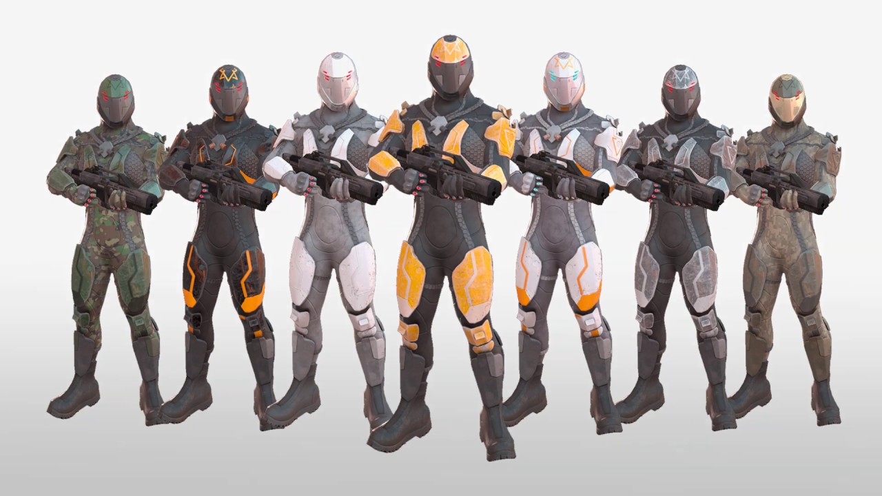 Sci-fi armor 3d character preview