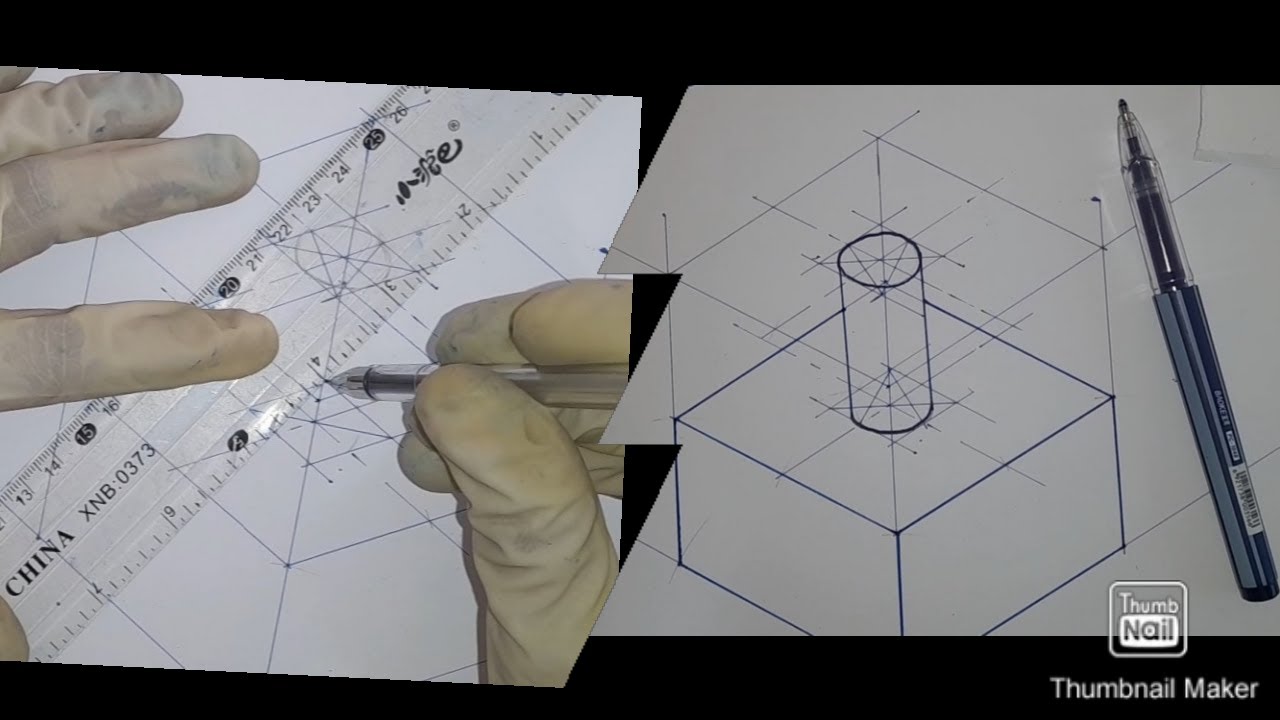 Isometric Drawing from orthographic views Example 4