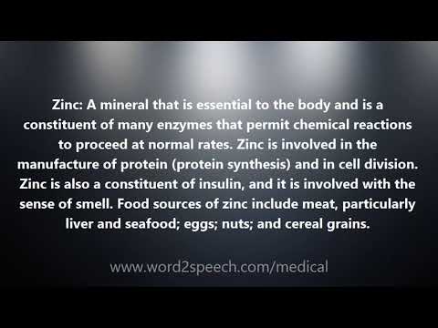 Zinc - Medical Definition and Pronunciation