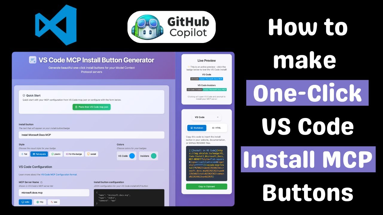 MCP VS Code: Create Install Buttons in Just Seconds