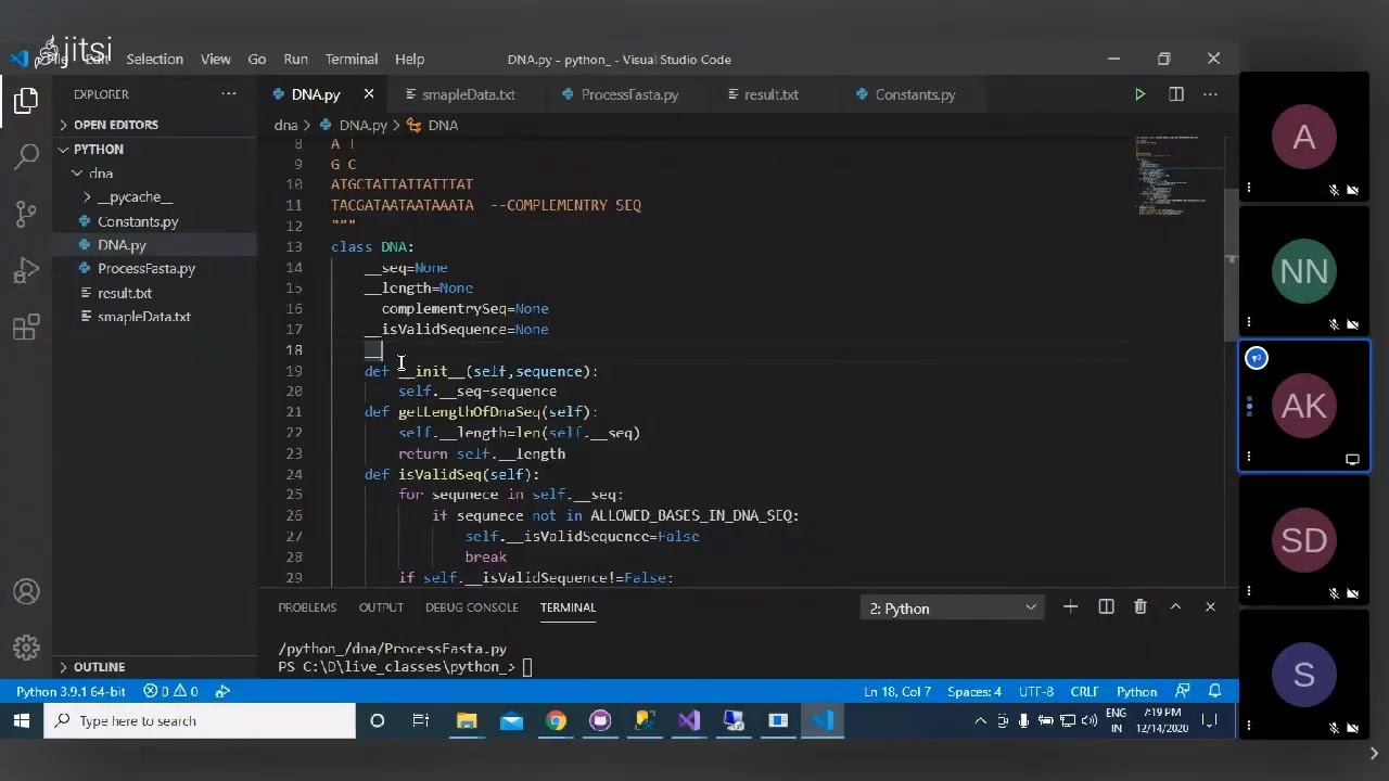 DNA Project part solution |   Python for beginner