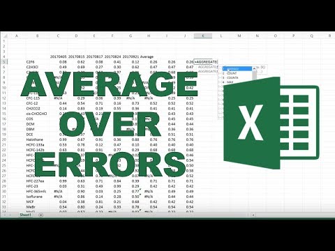How to average with errors in excel
