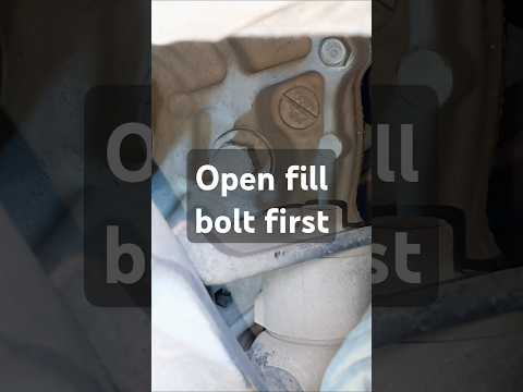 Open your fill bolt first. Manual transmission fluid change.